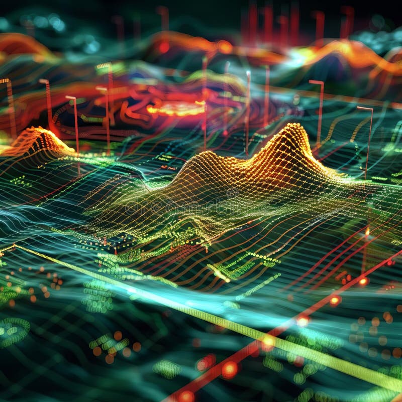 3D Model Abstract Art of Cuttingedge Holographic Abstract Global ...