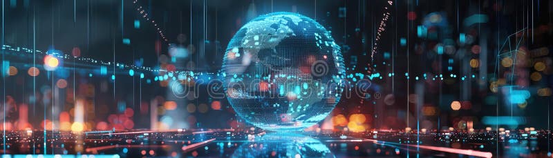 3D Model Abstract Art of Cuttingedge Holographic Abstract Global ...