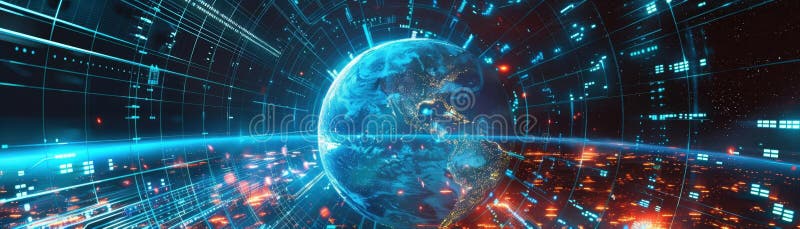 3D Model Abstract Art of Cuttingedge Holographic Abstract Global ...