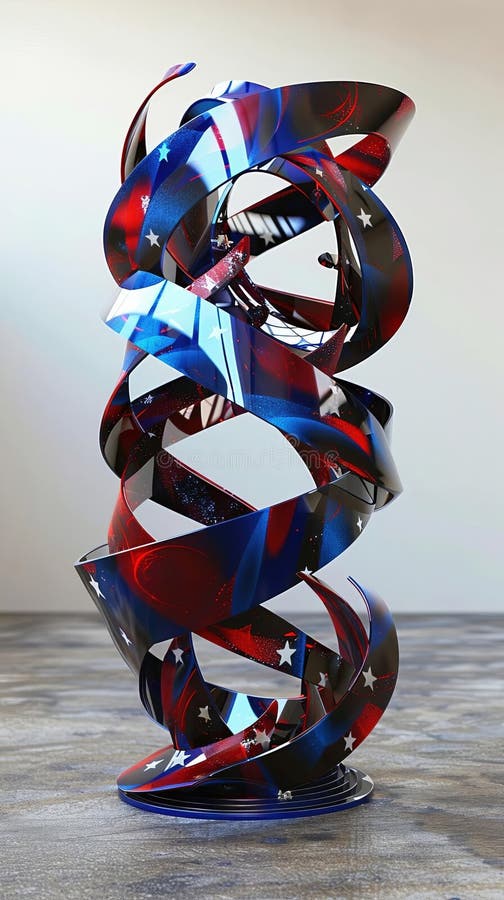 3D Model Abstract Art of Dynamic Patriotic Abstract Kinetic Sculpture ...