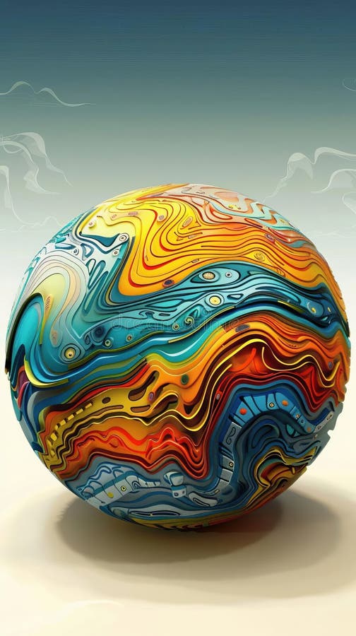 3D Model Abstract Art of Dynamic Abstract Weather Visualization Sphere ...
