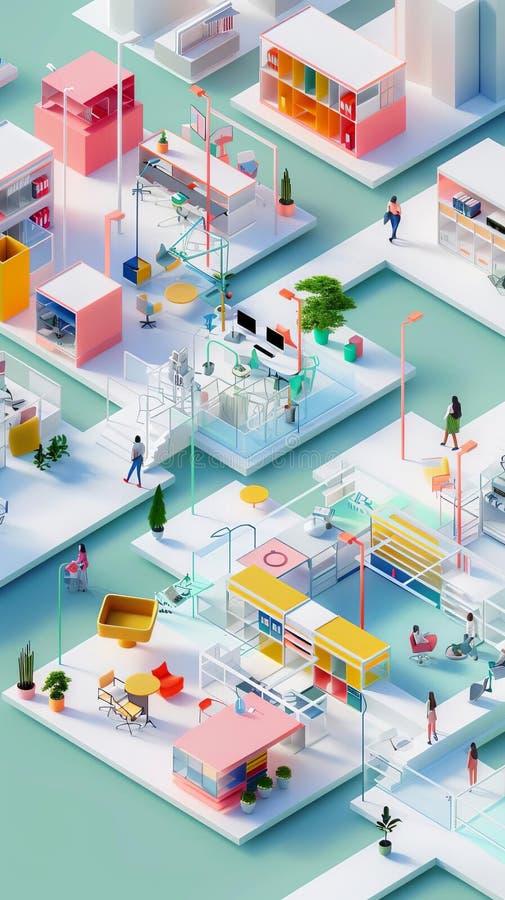 3D Model Abstract Art of Groundbreaking Abstract Collaborative Office ...