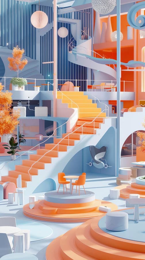 3D Model Abstract Art of Groundbreaking Abstract Collaborative Office ...