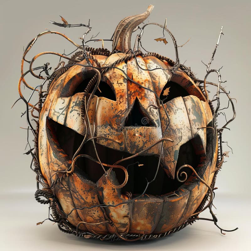 3D Model Abstract Art of Haunting Abstract Jackolantern Sculpture Made ...