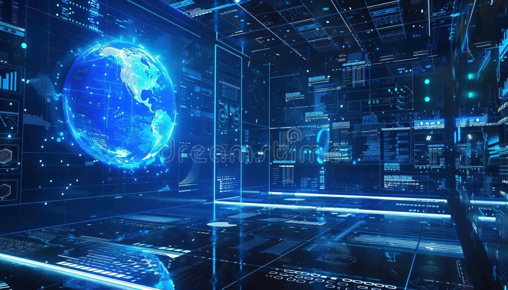 3D Model Abstract Art of Holographic Nextgen Abstract Global Weather ...