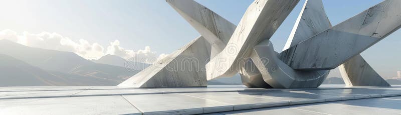 3D Model Abstract Art of Immortalized Abstract Brutalist Monument ...