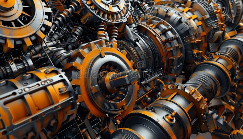 3D Model Abstract Art of Industrial Abstract Machinery and ...