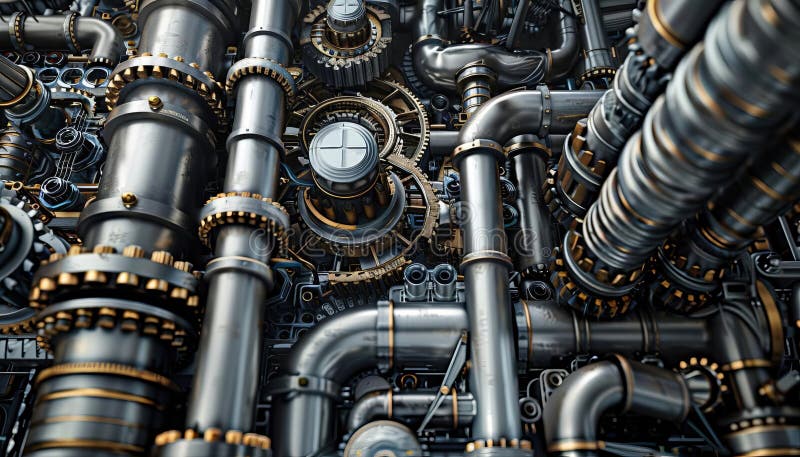 3D Model Abstract Art of Industrial Abstract Machinery and ...