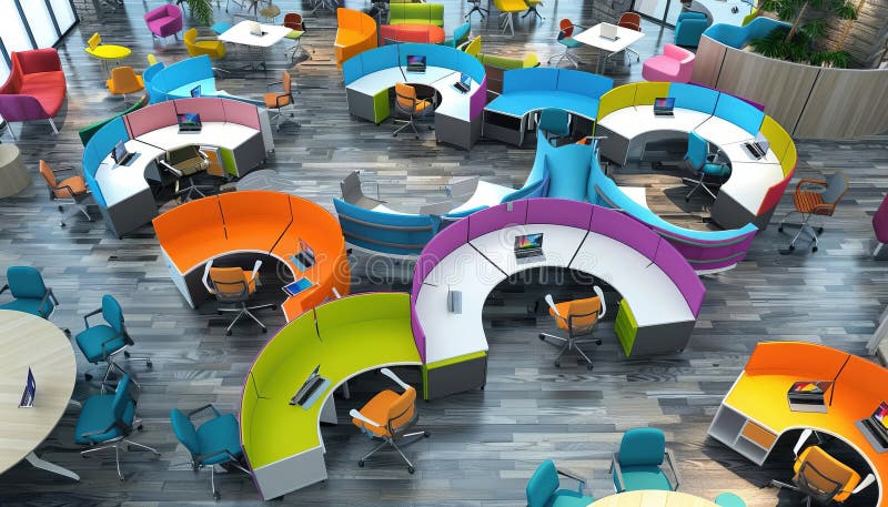 3D Model Abstract Art of Innovative Modern Abstract Open Office ...