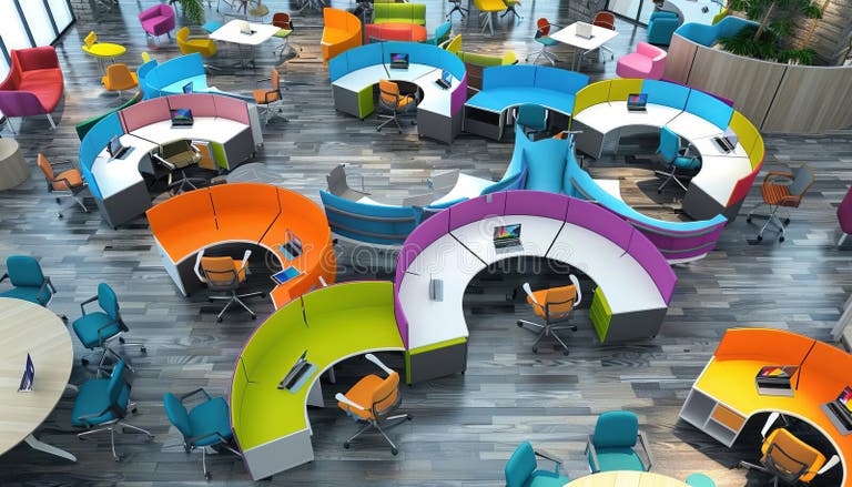 3D Model Abstract Art of Innovative Modern Abstract Open Office ...