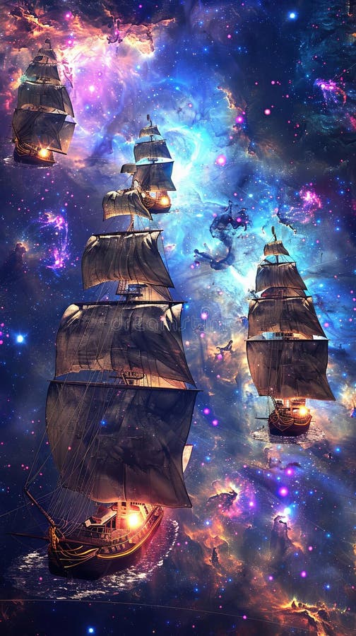 3D Model Abstract Art of Interstellar Abstract Celestial Tall Ship ...