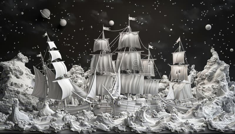 3D Model Abstract Art of Abstract Interstellar Tall Ships Voyaging ... 3D Model Abstract Art of Abstract Interstellar Tall Ships Voyaging ...