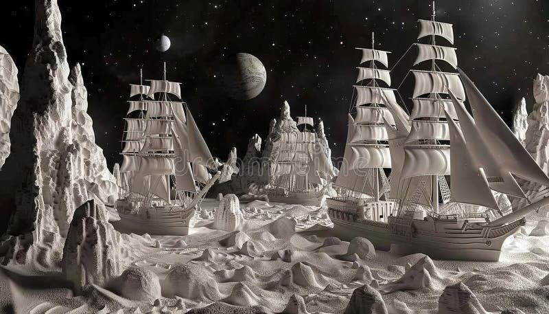 3D Model Abstract Art of Abstract Interstellar Tall Ships Voyaging ... 3D Model Abstract Art of Abstract Interstellar Tall Ships Voyaging ...
