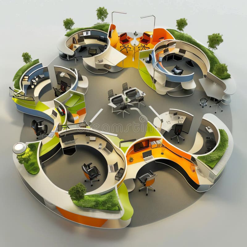 Multidisciplinary Collaborative Office Workstation Neighborhood Stock ...