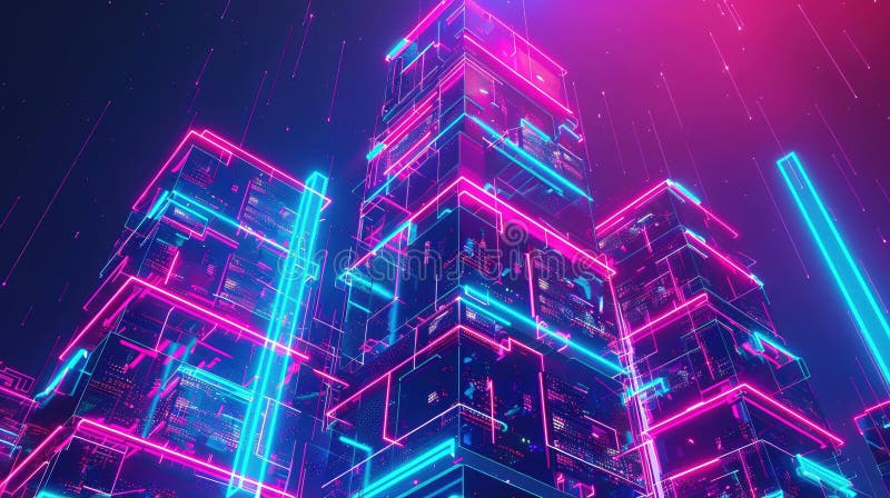 3D Model Abstract Art of Nextgen Abstract Cybersecurity Tower ...