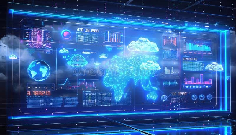 3D Model Abstract Art of Nextgen Holographic Abstract Global Weather ...