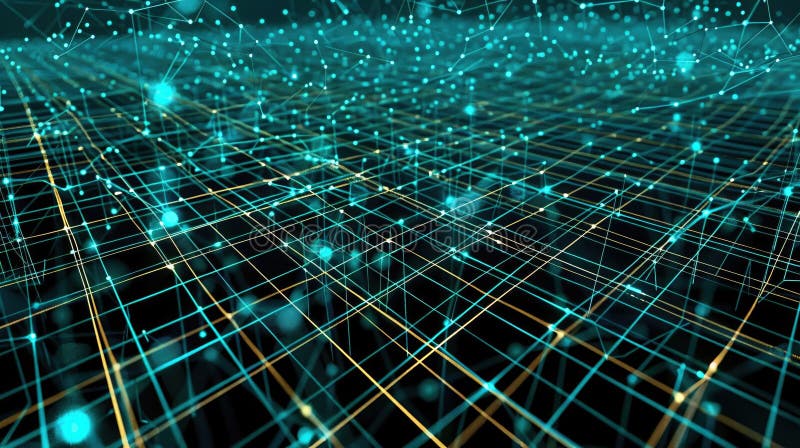 3D Model Abstract Art of Omnipresent Abstract Cybersecurity Grid ...