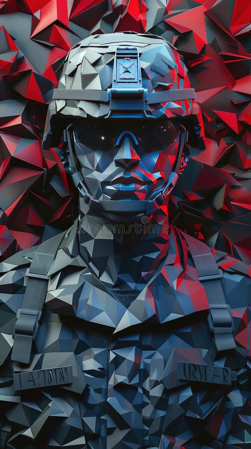 3D Model Abstract Art of Powerful Abstract Veteran Tribute with Strong ...