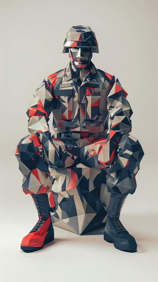 3D Model Abstract Art of Powerful Abstract Veteran Tribute with Strong ...