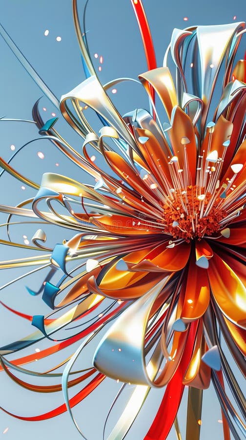 3D Model Abstract Art of Radiant Abstract Firework Sculpture in Full ...