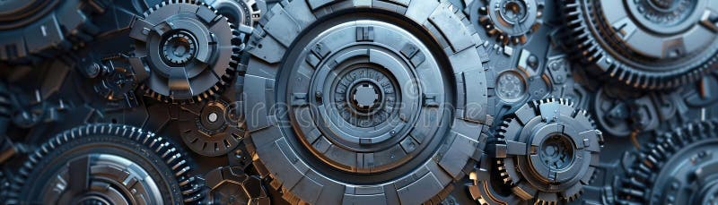 3D Model Abstract Art of Robust Industrial Abstract Machinery Working ...