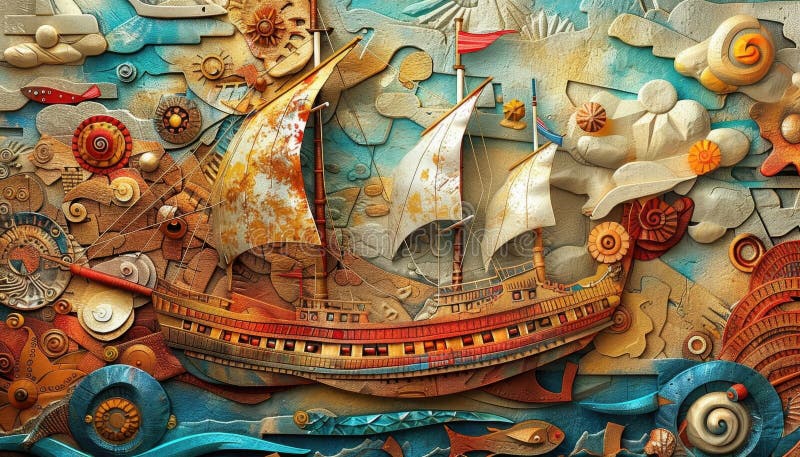 3D Model Abstract Art of Abstract Seafaring Exploration and Discovery ...