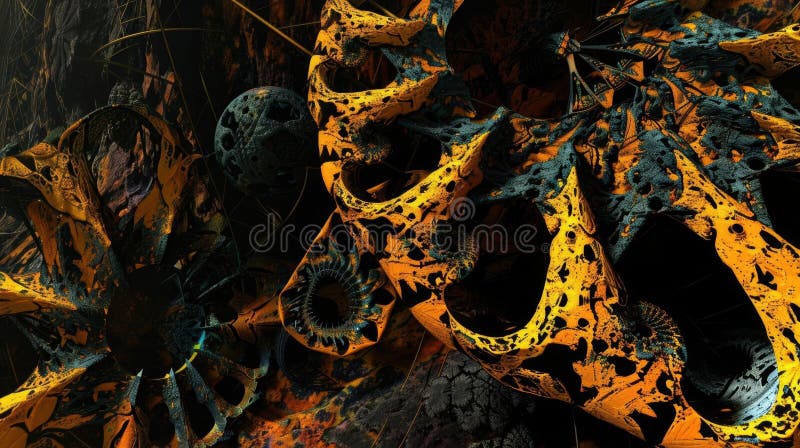 3D Model Abstract Art of Spooky Abstract Halloween Artwork with Ominous ...