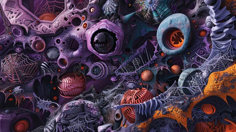 3D Model Abstract Art of Spooky Abstract Halloween Artwork with Ominous ...