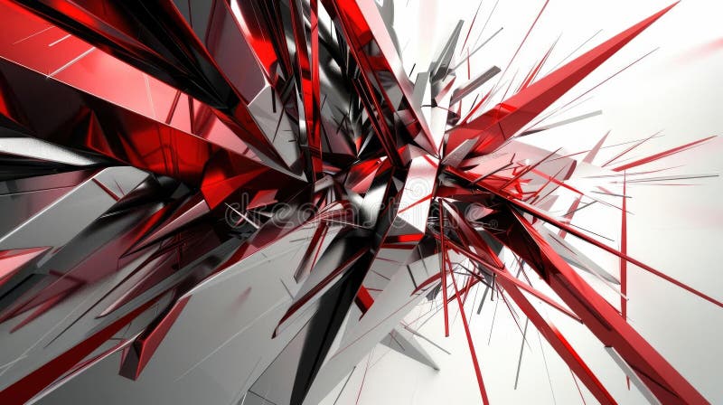 3D Model Abstract Art of Strategic Abstract Art with Sharp Angular ...