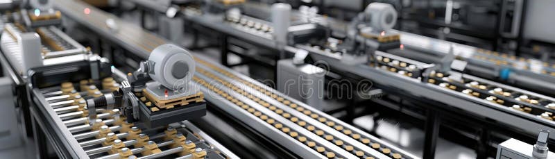 3D Model Abstract Art of Sturdy Industrial Abstract Assembly Line ...