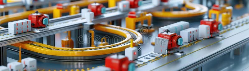 3D Model Abstract Art of Sturdy Industrial Abstract Assembly Line ...