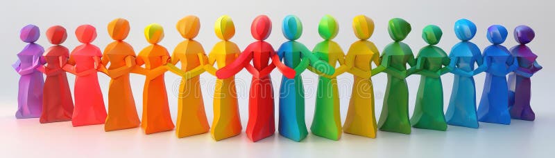 3D Model Abstract Art of Unity Abstract LGBTQ Community Rainbow ...