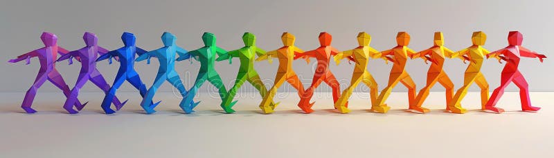 3D Model Abstract Art of Unity Abstract LGBTQ Community Rainbow ...