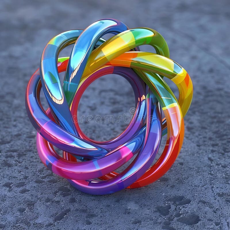 3D Model Abstract Art of Abstract Unity Ring Representing Acceptance of ...
