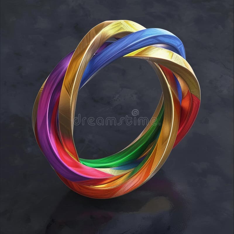 3D Model Abstract Art of Abstract Unity Ring Representing Acceptance of ...