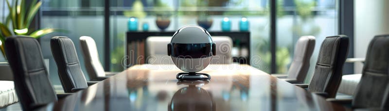 3D Model of an AI Robot Assisting in a Futuristic Conference Room Stock ...