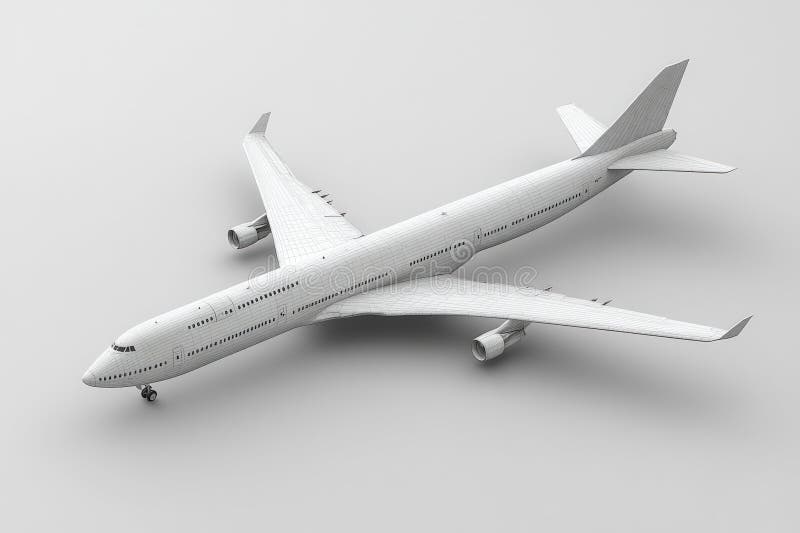A 3D Model of an Airplane, Sleek and Technical, Aviation Theme Stock ...