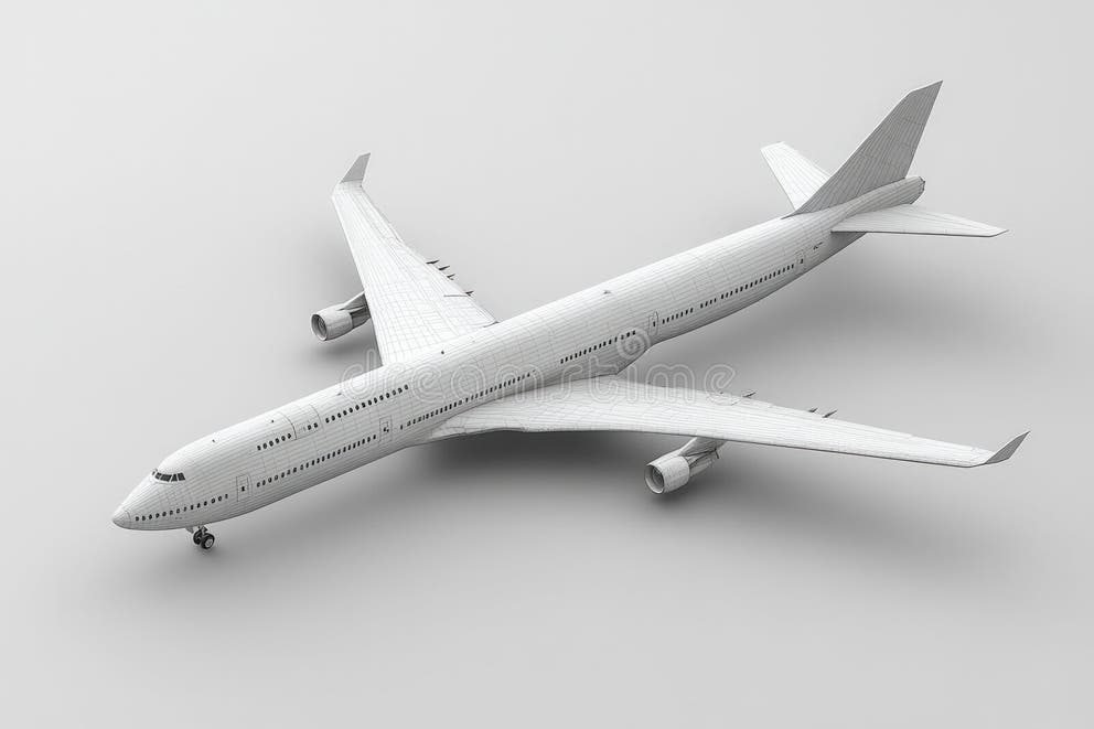 A 3D Model of an Airplane, Sleek and Technical, Aviation Theme Stock ...