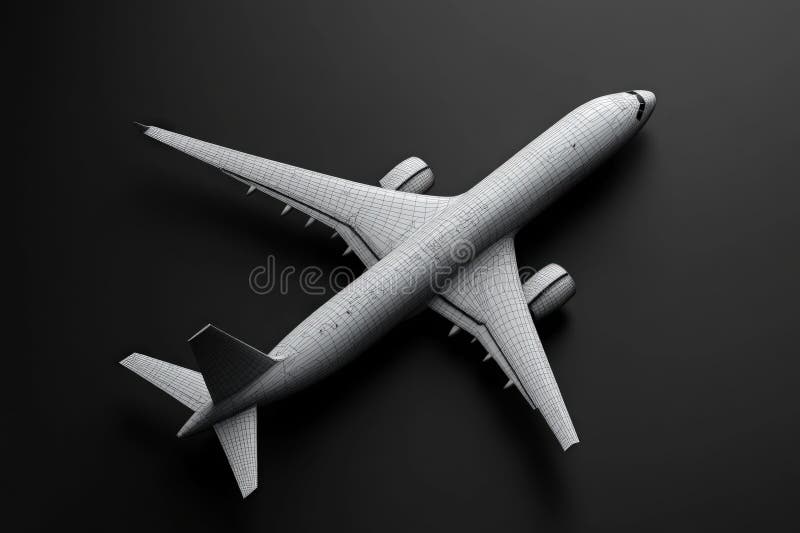 A 3D Model of an Airplane, Sleek and Technical, Aviation Theme Stock ...
