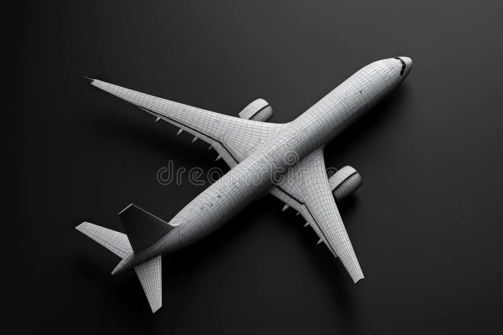 A 3D Model of an Airplane, Sleek and Technical, Aviation Theme Stock ...
