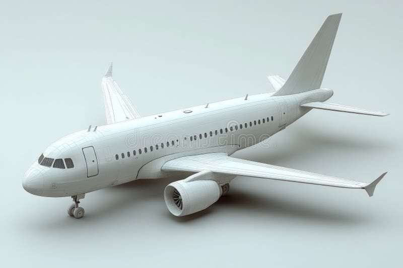 A 3D Model of an Airplane, Sleek and Technical, Aviation Theme Stock ...