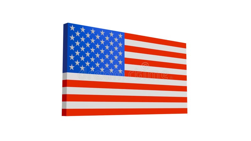 3D Model of American Flag on White Background Stock Illustration ...