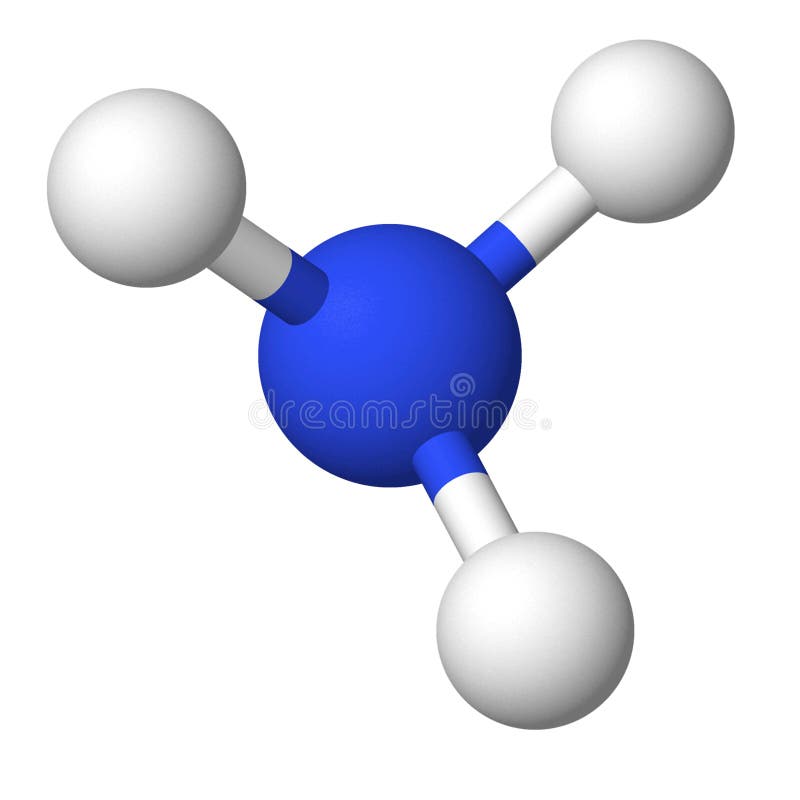 Ammonia NH3 Molecule. Skeletal Formula Stock Illustration ...