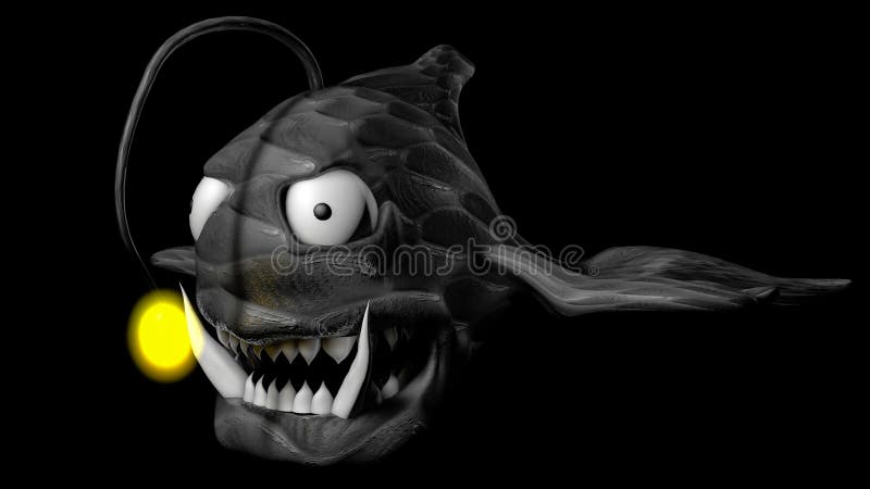 3d Model of Angler Fish. 3d Render Stock Illustration - Illustration of ...
