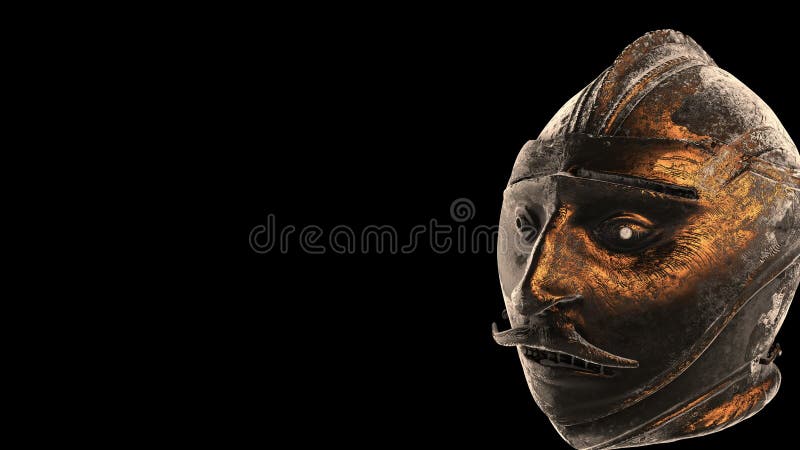 Helmet with Grotesque Visor - Zoom Out Dx Stock Footage - Video of ...