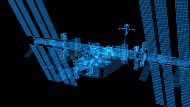 ISS - Blue Outline Zoom Out Stock Video - Video of issues, cosmos ...