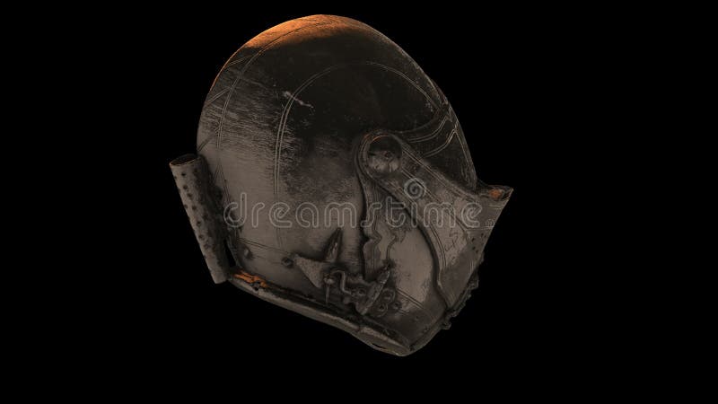 Helmet with Grotesque Visor - Zoom Out Sx Stock Video - Video of ...