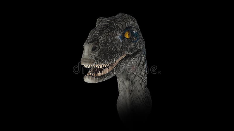 Velociraptor Blue-jurassic Opens the Mouth Front View Stock Video ...