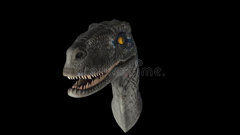 Velociraptor Blue-jurassic Opens the Mouth Front View Stock Video ...