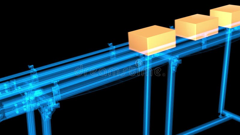 Conveyor belt - side view stock video. Video of belt - 159064343